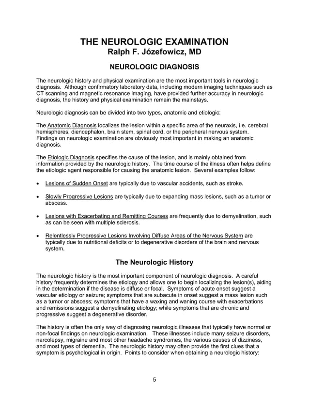 5 minute-neuro-exam-handout | PDF | Brain and Nervous System Disorders ...