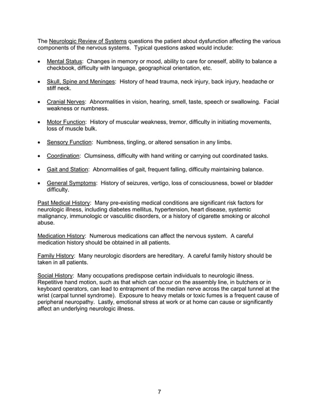 5 minute-neuro-exam-handout | PDF | Brain and Nervous System Disorders ...