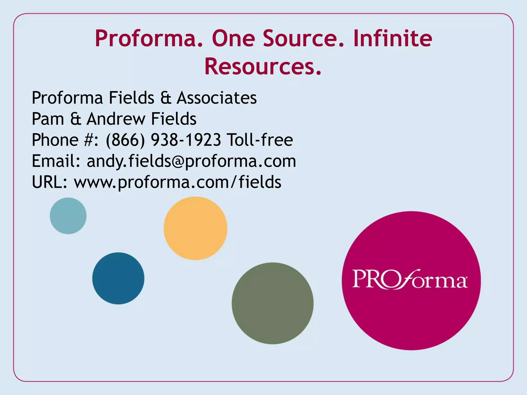 Proforma Fields introduction | PPT