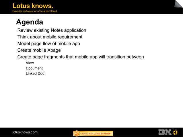 Lab: Mobile App Development with XPages and Extension Library | PPT