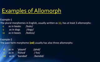 Morph, Morpheme & Allomorph | PPTX