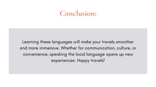5 Most Useful Languages for Traveling the World | PDF