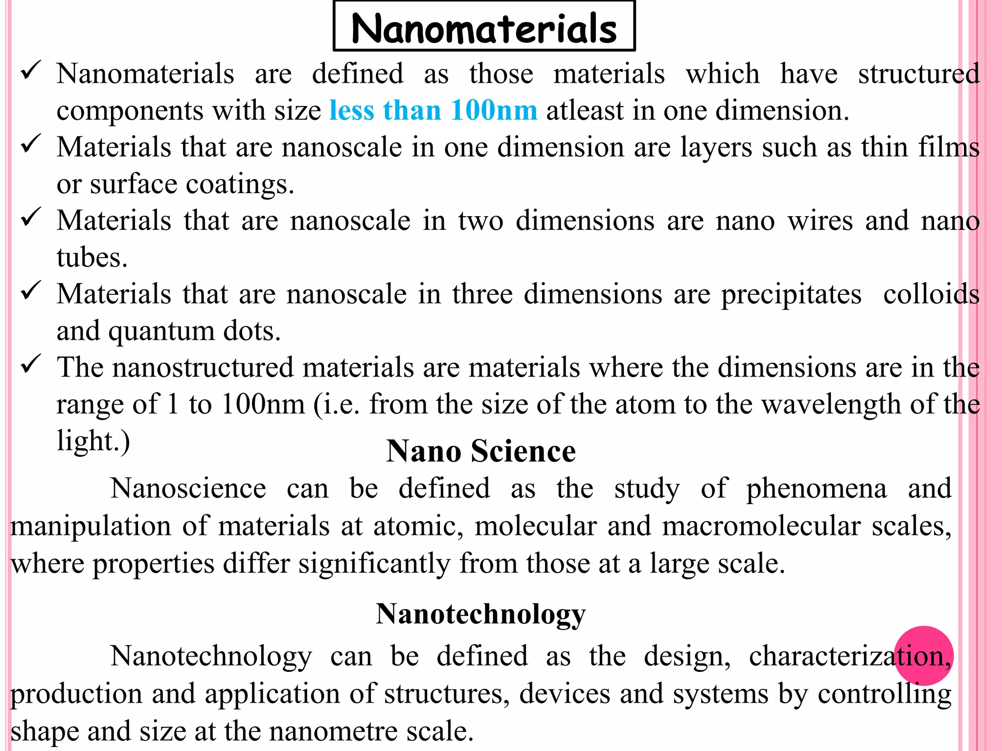 Nanotechnology Notes by Jaideep Aluru | PPTX