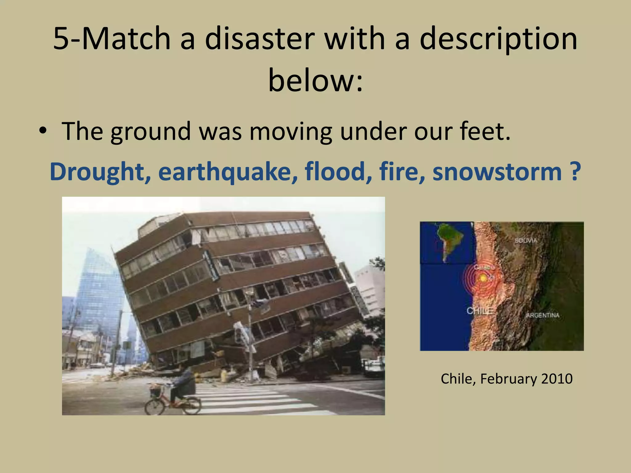 Natural disasters vocabulary | PPTX