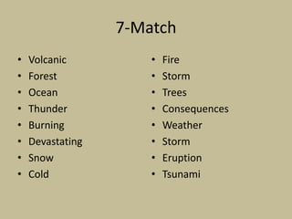 Natural disasters vocabulary | PPTX