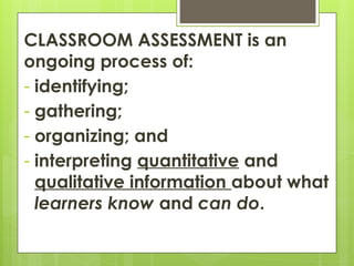 5 - New Classroom Assessment for learning | PPT