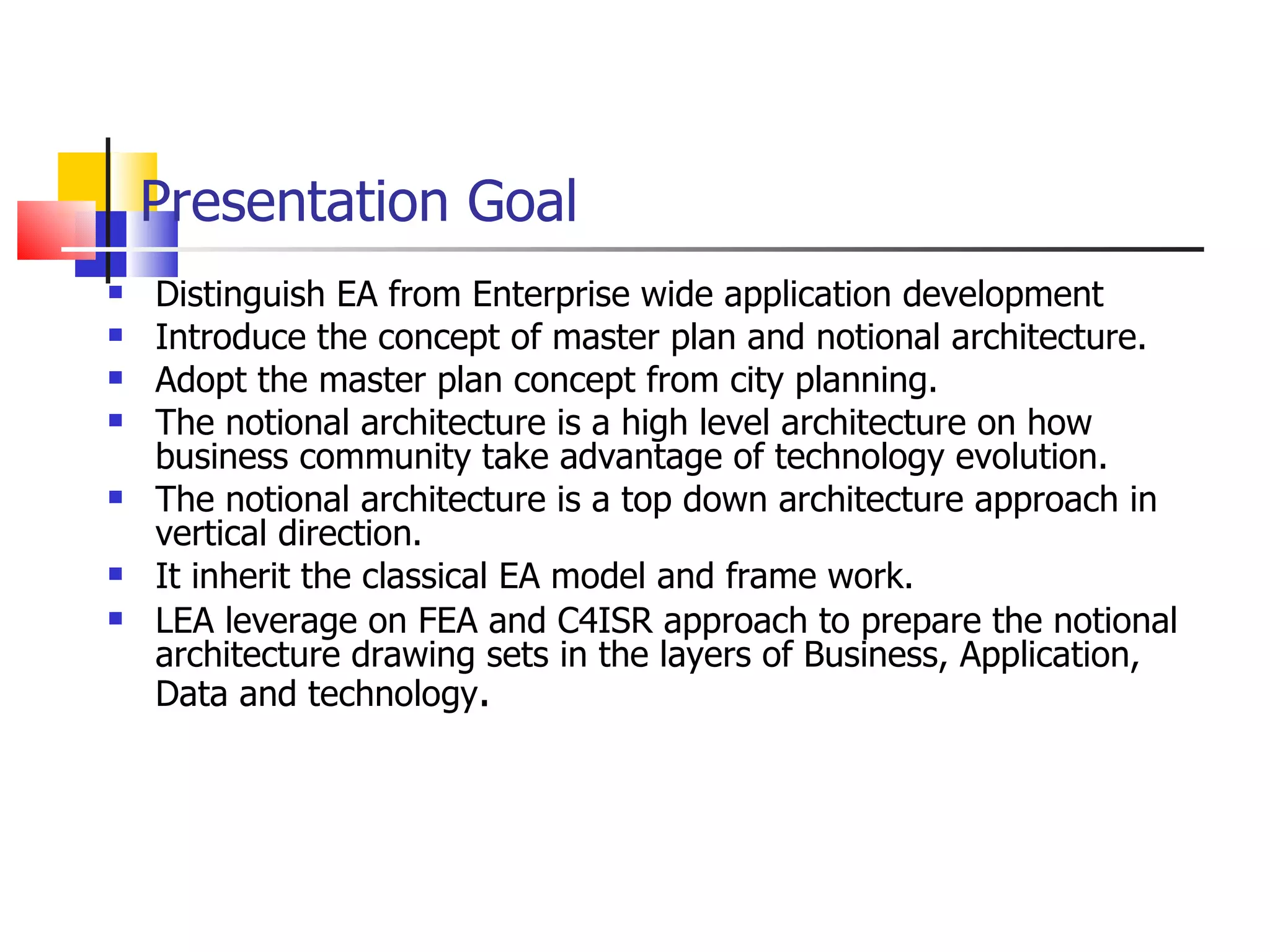 Master Plan and Notional Target Architecture | PPT