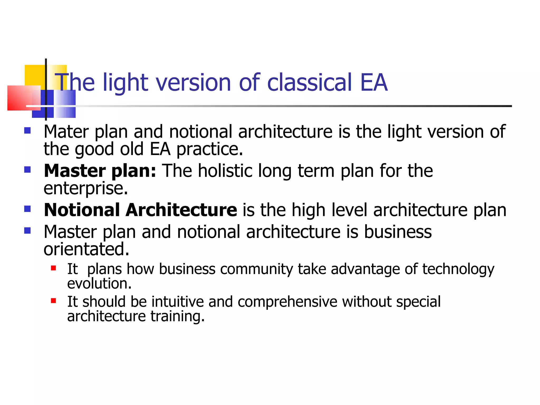 Master Plan and Notional Target Architecture | PPT