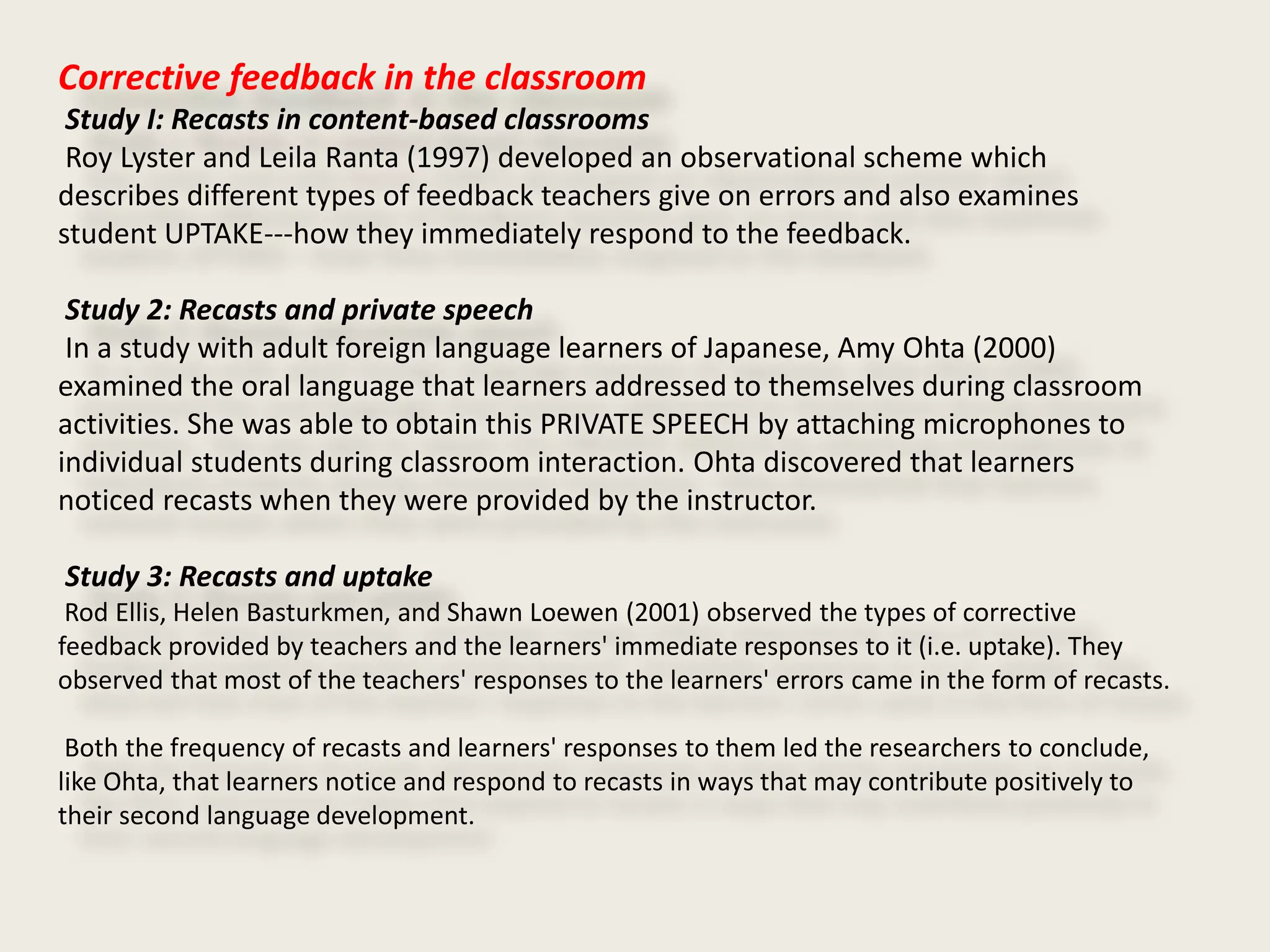 Observing learning and teaching in the second language classroom | PPTX