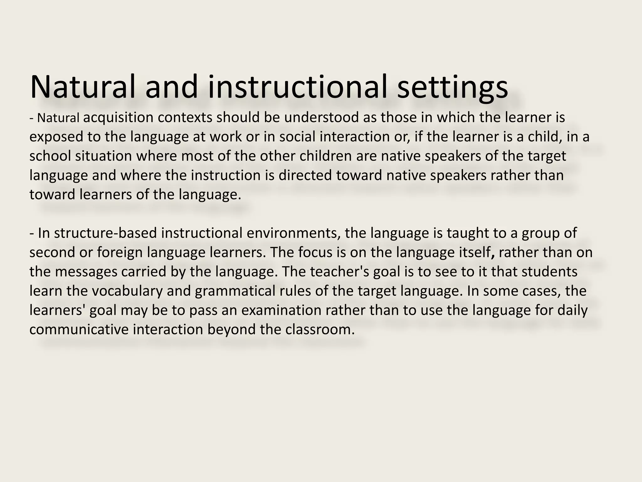 Observing learning and teaching in the second language classroom | PPTX
