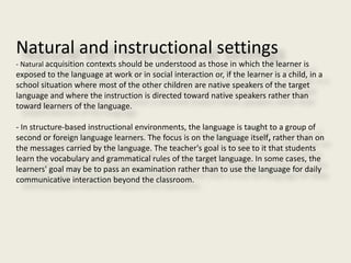 Observing learning and teaching in the second language classroom | PPTX