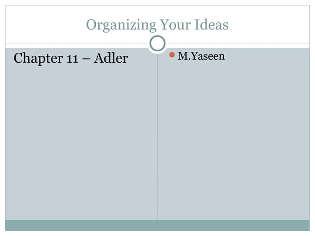 5. organizing your ideas | PPT