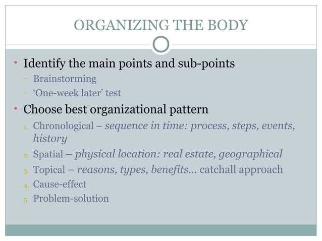 5. organizing your ideas | PPT