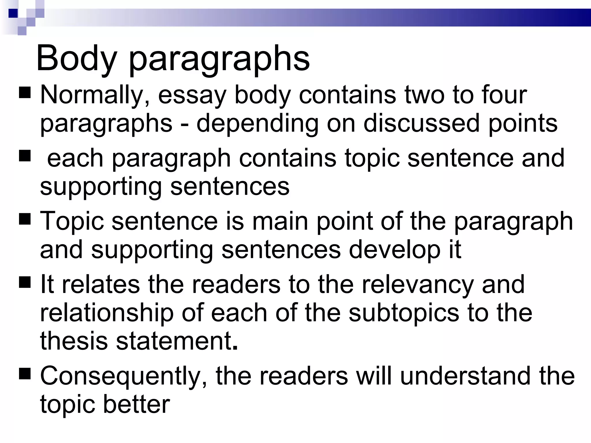 5 para essay structure | PPT