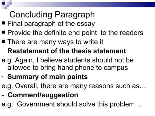5 para essay structure | PPT