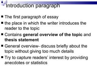 5 para essay structure | PPT