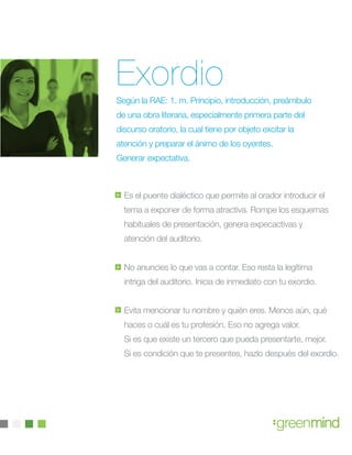 5 pasos para organizar el contenido de una exposición. | PDF