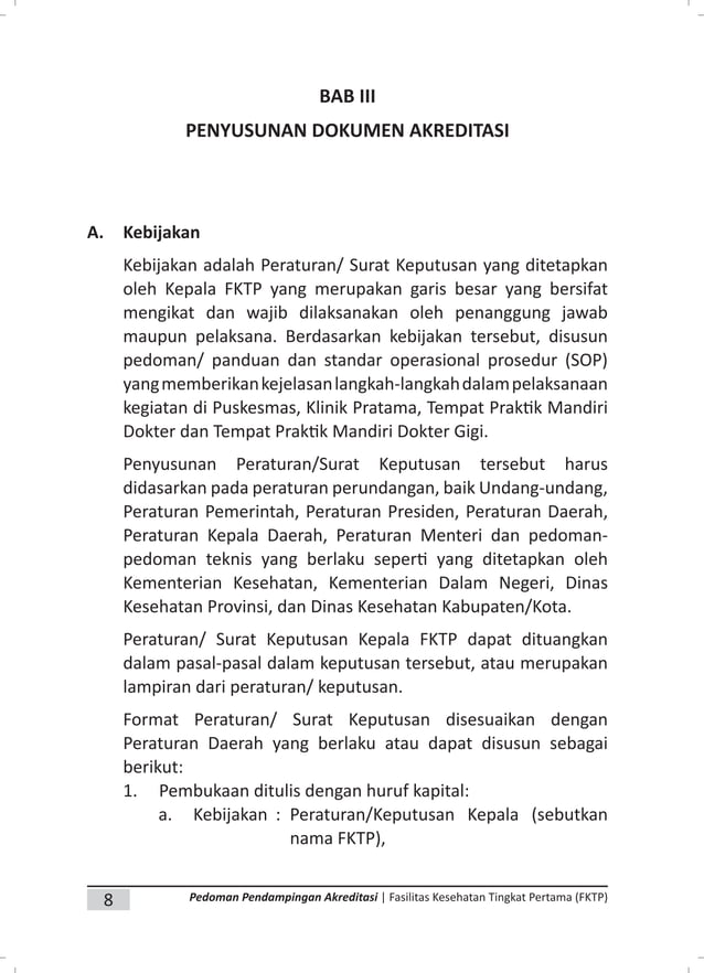 Pedoman penyusunan dokumen akreditasi | PDF