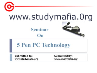 5-pen-pc- technolgy presentation of technical seminar | PDF | Computer ...