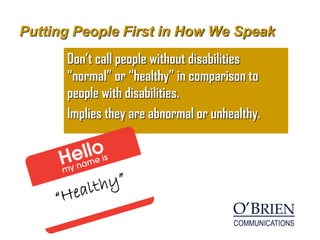 Diversity & Disabilities: People-First Language | PPT