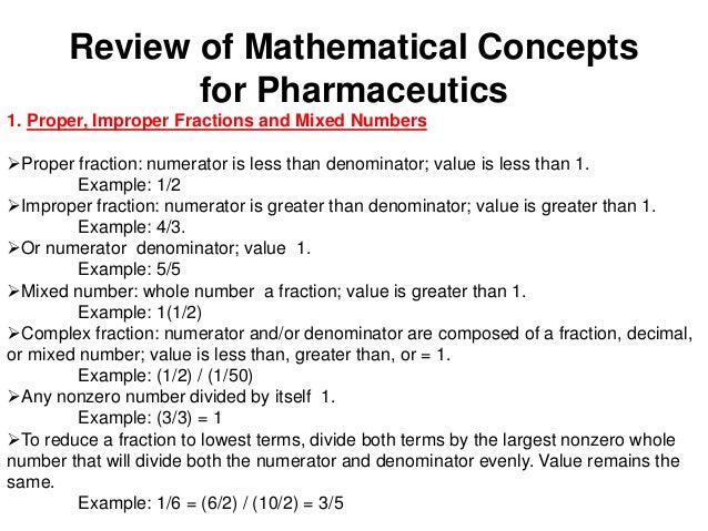 Pharmaceutical Numeracy
