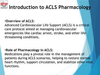 PHARMACOLOGY OF Advance Cardic Life Support | PPTX