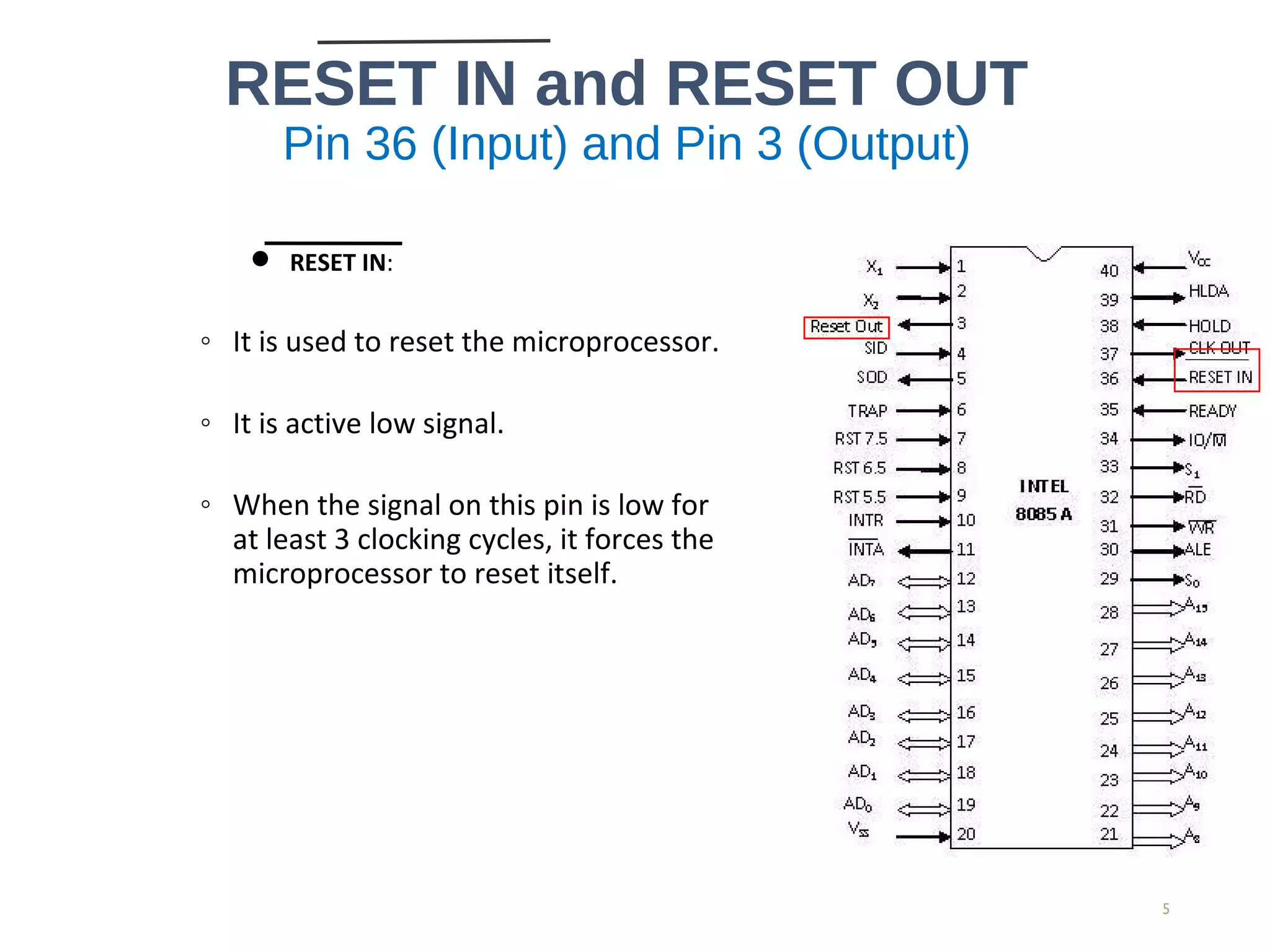 Pin diagram of 8085 | PPT