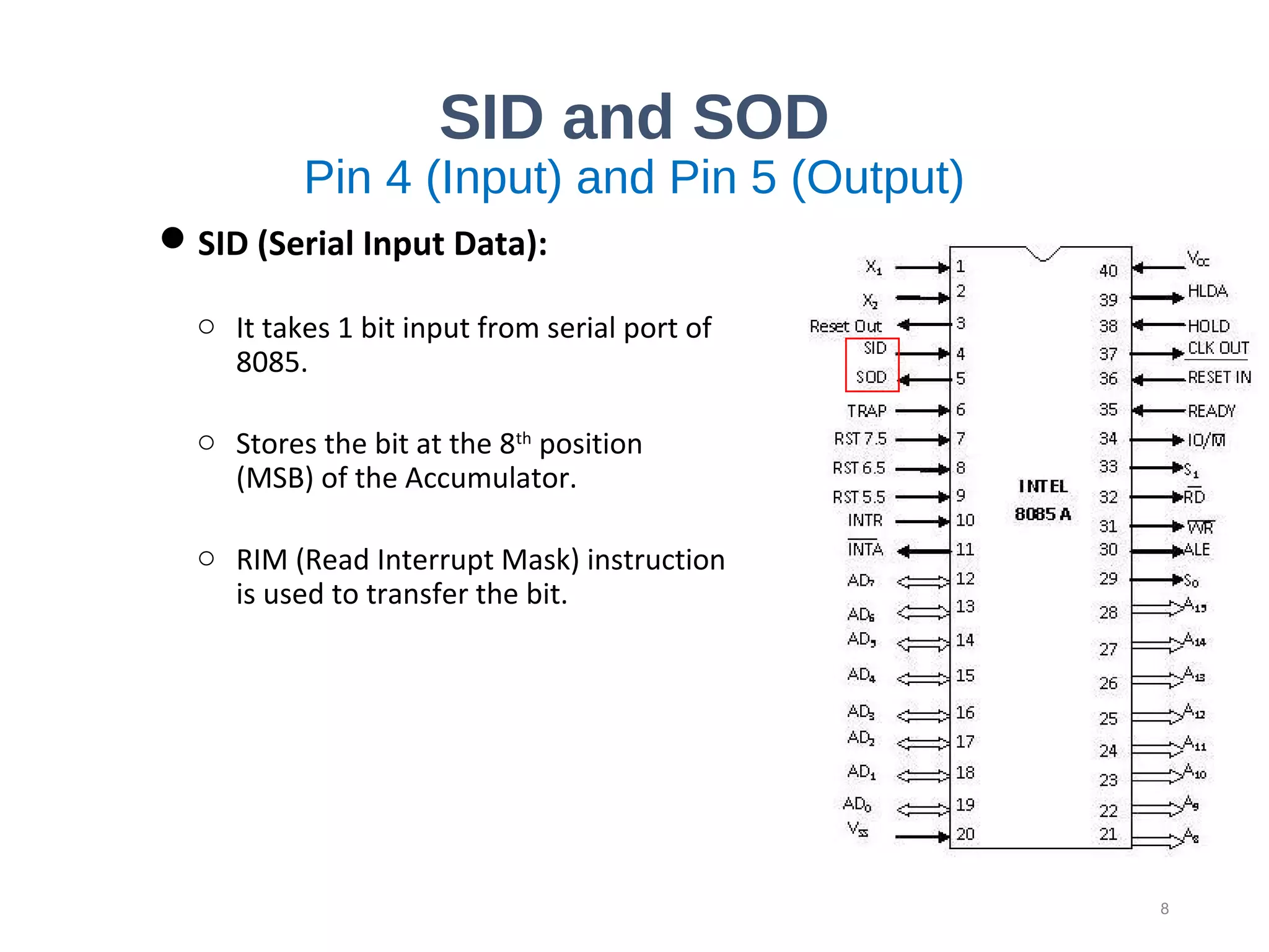 Pin diagram of 8085 | PPT