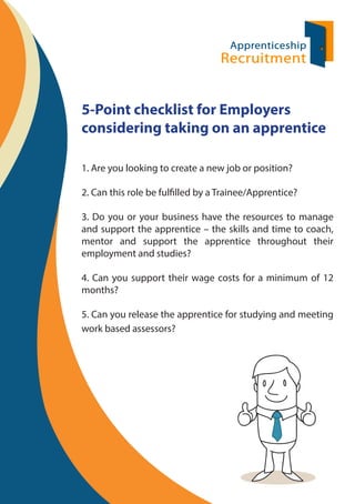 5 point checklist for employers considering taking on an apprentice | PDF