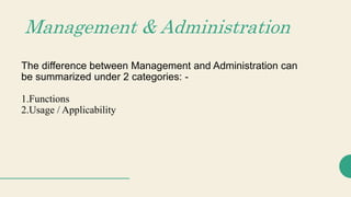 Management & Administration | PPT