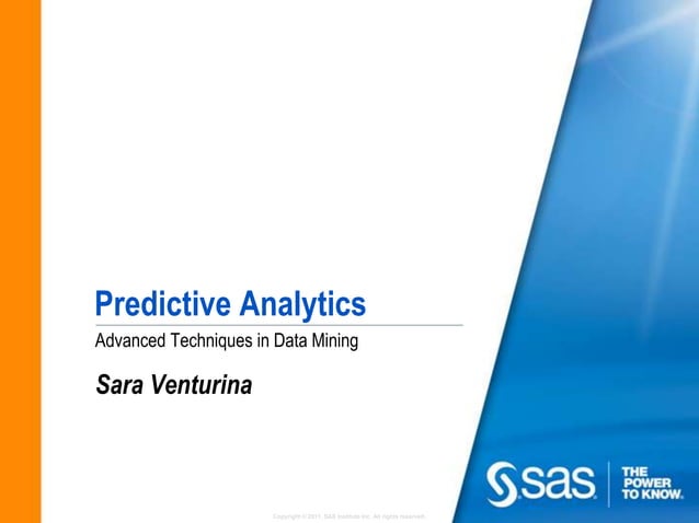 Predictive analytics | PPTX | Databases | Computer Software and Applications