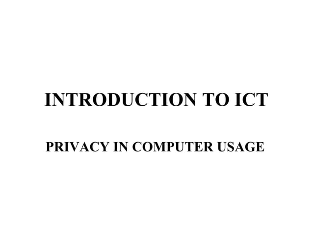 5. privacy in computer usage & biometric devices | PPT