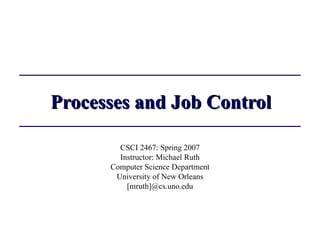 Processes And Job Control | PPT
