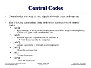 Processes And Job Control | PPT