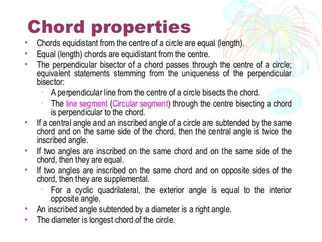 Properties Of Chords In A Circle - Sheet and Chords Collection