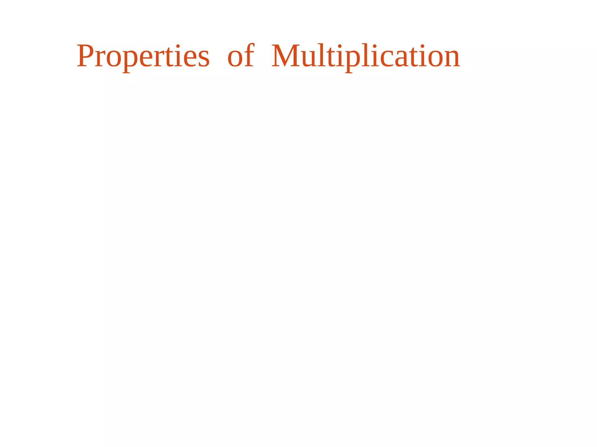 Properties of Multiplication | ODP