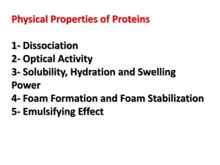 Physico-chemcial Properties of proteins | PDF