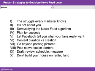5 Proven Strategies To Get More News Feed Love | PDF