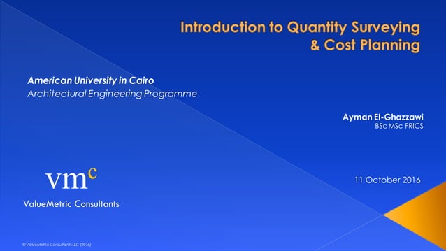 Quantity Surveying & Cost Planning | PDF | Civil Engineering Industry ...