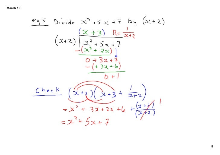 5 Rational Expressions Long Division Mar 10