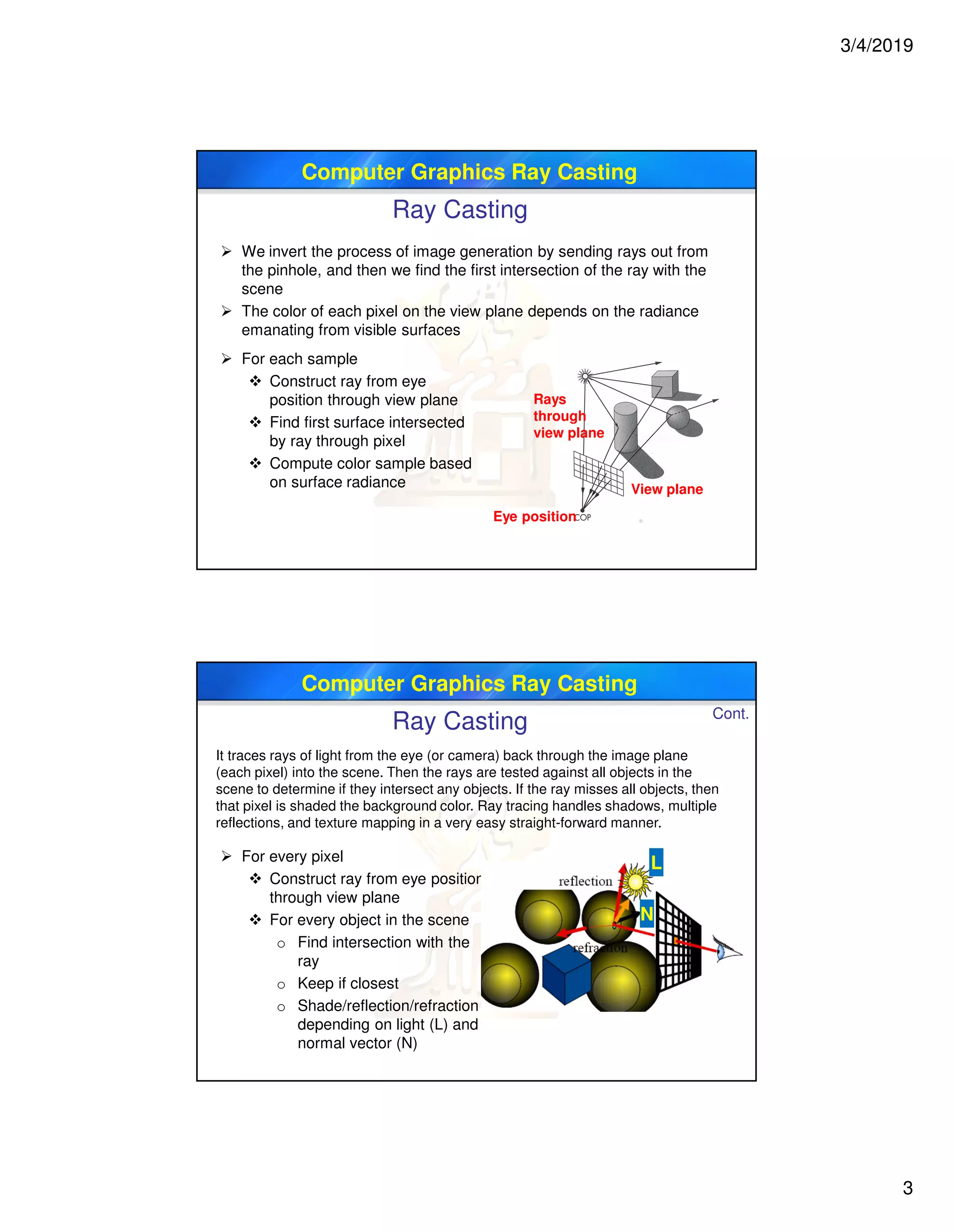 5 ray casting computer graphics | PDF