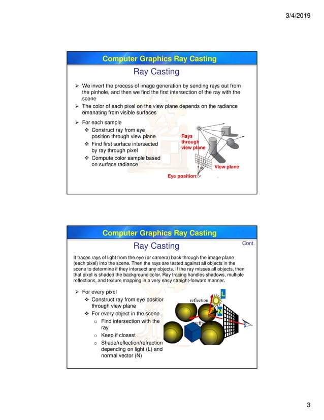 5 ray casting computer graphics | PDF