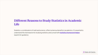 5 Reasons to Study Statistics for Students in Academic Life | PDF