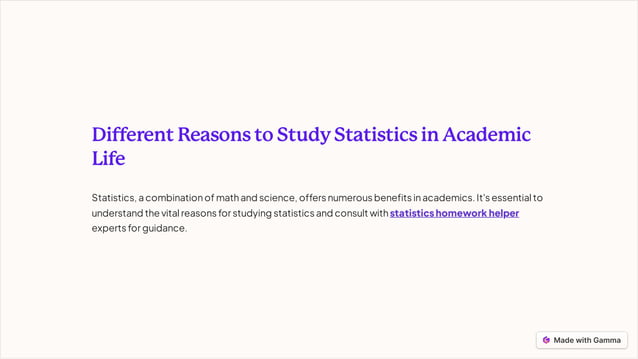 5 Reasons to Study Statistics for Students in Academic Life | PDF | Education