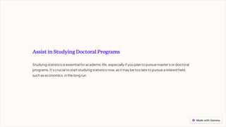5 Reasons to Study Statistics for Students in Academic Life | PDF