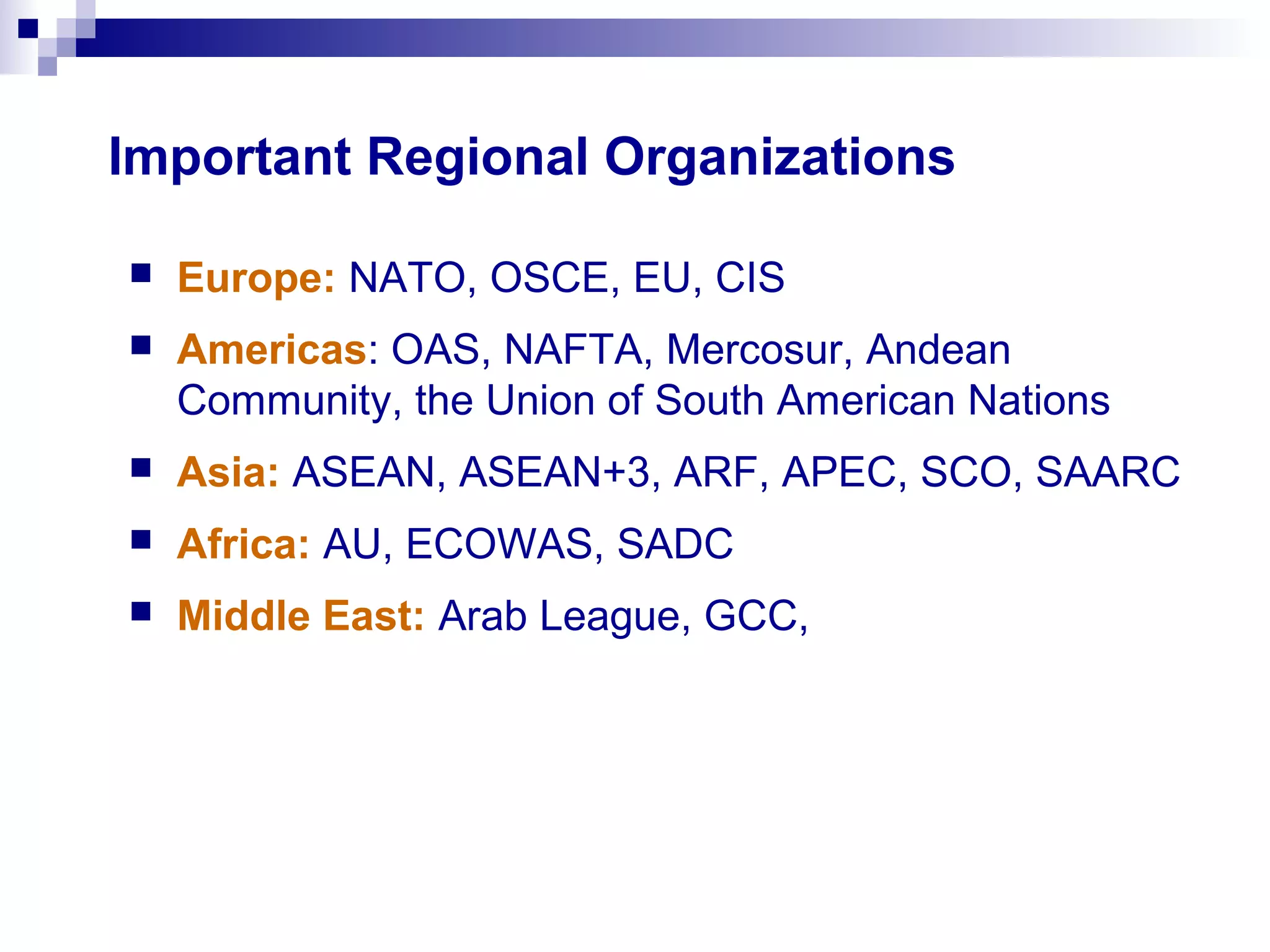 5. regional organizations | PPT