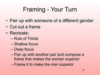 5. representation of gender mise en scene cine | KEY