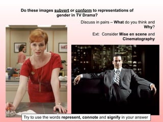 5. representation of gender mise en scene cine | KEY