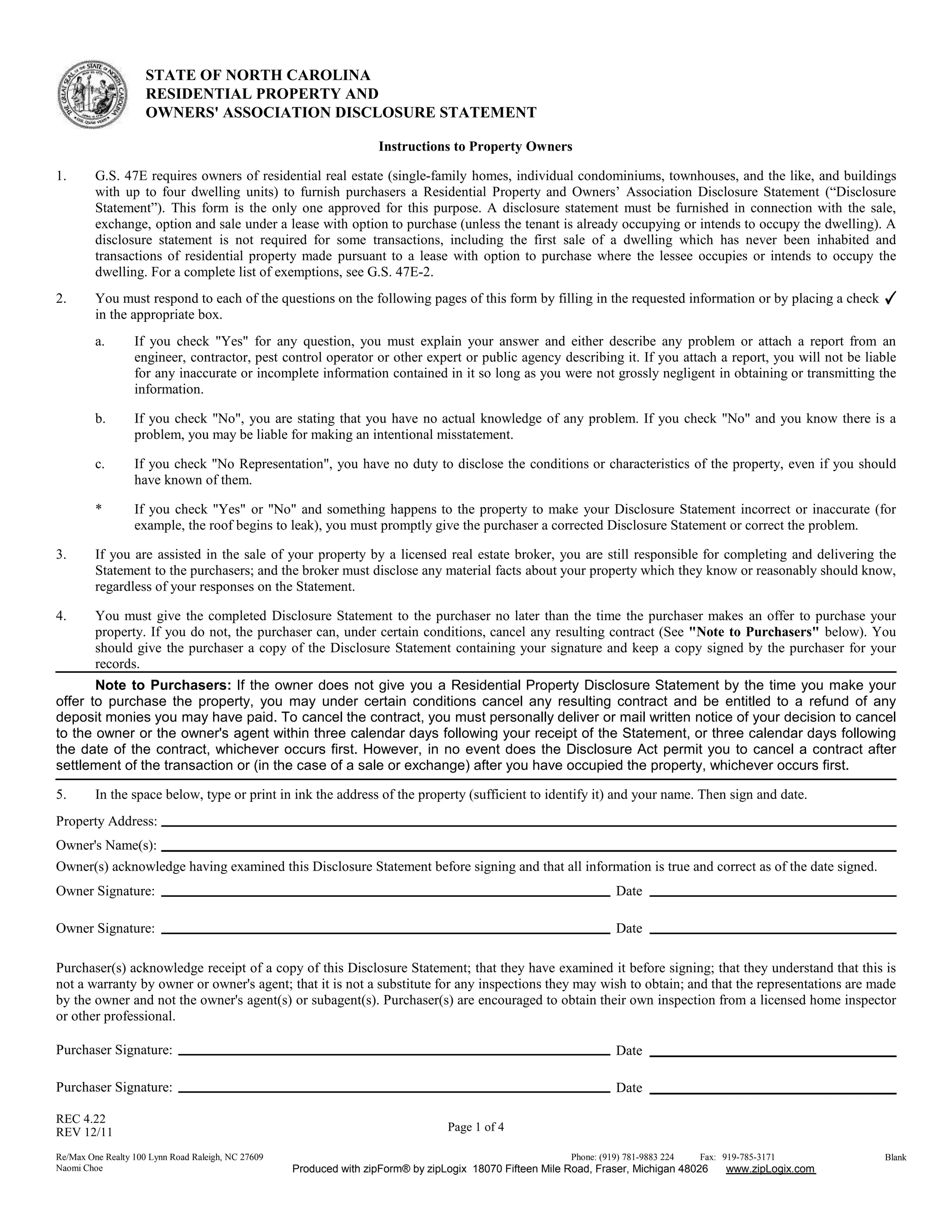 5 residential-property-disclosure, print single sided, stapled | PDF
