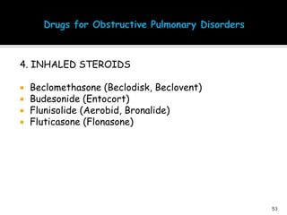 PHARMA- DRUGS FOR RESPIRATORY DISORDERS | PPTX